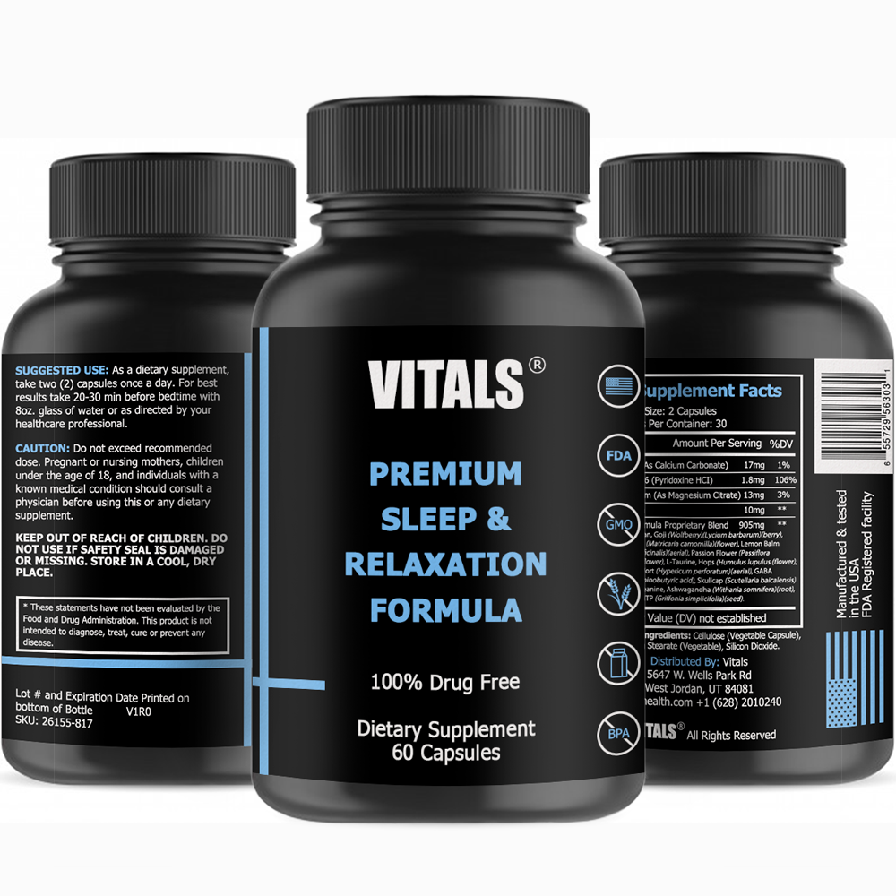 Premium Sleep & Relaxation Supplement – Vitals Supplements
